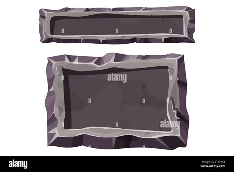 Set Stone Game Menu Panels Textured Ui Frames Interface Template In