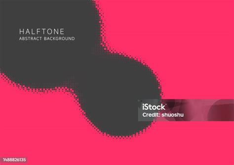 Abstrak Merah Monokrom Halftone Dot Pattern Background Ilustrasi Stok