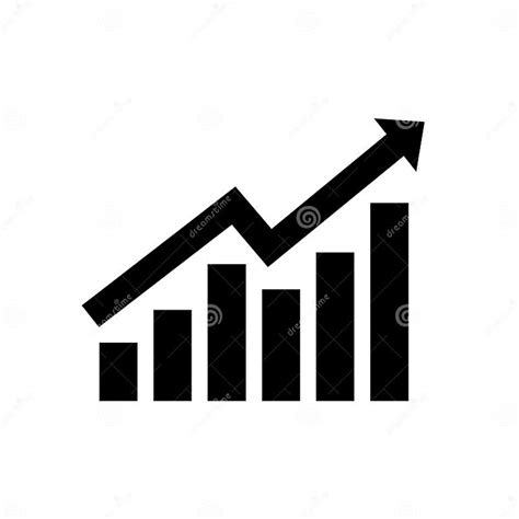 Graphique Croissance Du Graphique En Icône Noire Avec Flèche Isolée