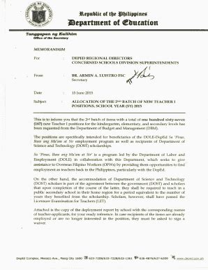 Fillable Online Pprddepedregion DepEd Deployment Request Form Babe Year