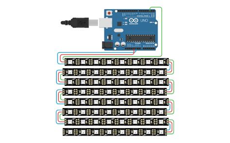 Circuit Design Neopixel Matrix Tinkercad