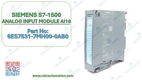 Siemens 6es7531 7mh00 0ab0 S7 1500 Analog Input Module Ai16 At ₹ 28680