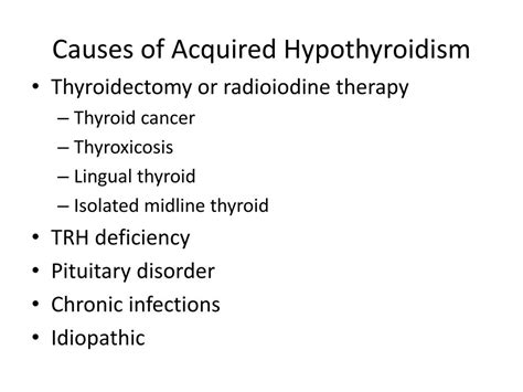 Ppt Acquired Hypothyroidism Powerpoint Presentation Free Download