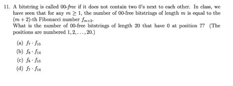 Solved 11 A Bitstring Is Called 00 Free If It Does Not
