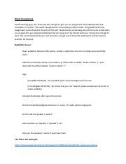 Transcription Assignment Week 5 Pdf Week 5 Assignment Good Morning Guys You Know The Drill