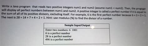 Solved Write A Java Program That Reads Two Positive Integers