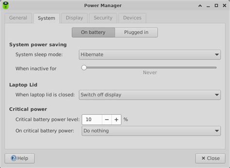 Xfce Xfce Power Manager Preferences Xfce Docs