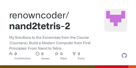 github renowncoder nand2tetris 2 my solutions to the excercises from