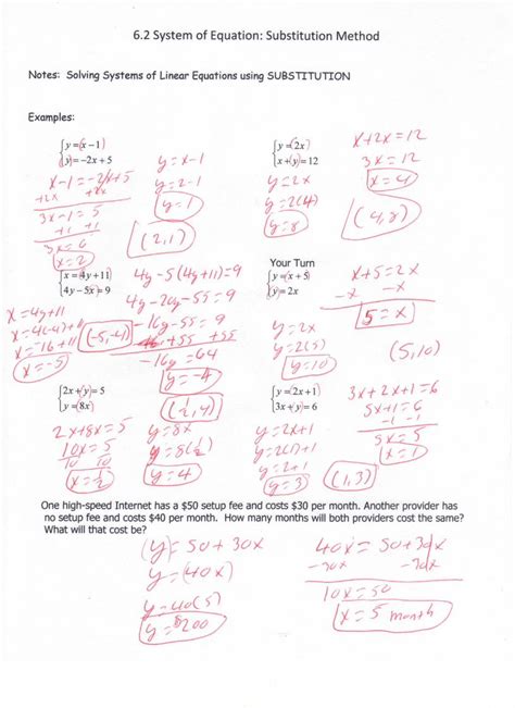Pdf 62 System Of Equation Substitution Method Dokumentips