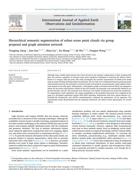 Pdf Hierarchical Semantic Segmentation Of Urban Scene Point Clouds