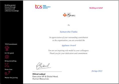 Sai Manvitha Reddy Chakka On Linkedin Tataconsultancyservices