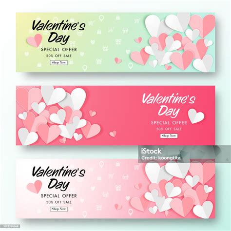 종이 아트 종이 접기 심장 모양의 벡터 일러스트 레이 션 템플릿 배너 발렌타인의 날 판매 배경 벽지 초대장 포스터 브로셔 쿠폰 할인 개성 개념에 대한 스톡 벡터 아트 및