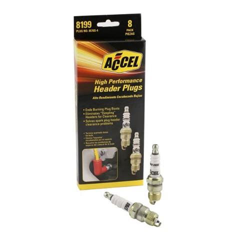Accel 8199 Hp Copper Core Shorty Spark Plugs 8 Pack 460 Reach Tapered
