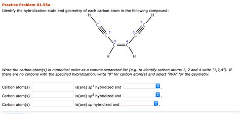 Solved Practice Problem 01 55a Identify The Hybridization