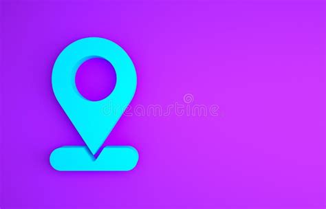 Blue Map Pin Icon Isolated On Purple Background Navigation Pointer Location Map Gps