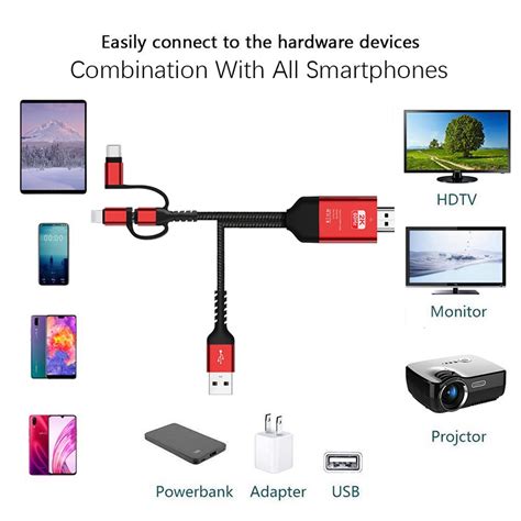 HDMI Cable USB C To HDMI P Universal Phone To TV HDMI Mirroring Adapter Compatible With