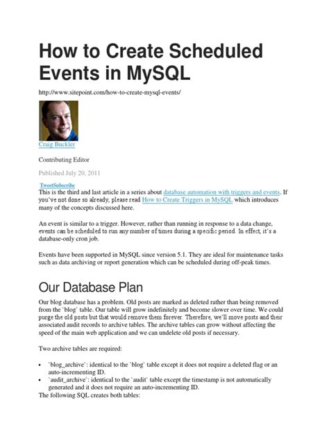 Scheduled Events In Mysql Load Csv Fileto Mysqltab Pdf Comma