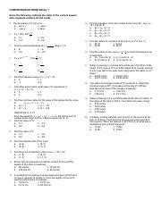 DIFFERENTIAL CALCULUS PROBLEM SET Pdf COMPREHENSIVE PROBLEM Set Solve The Following
