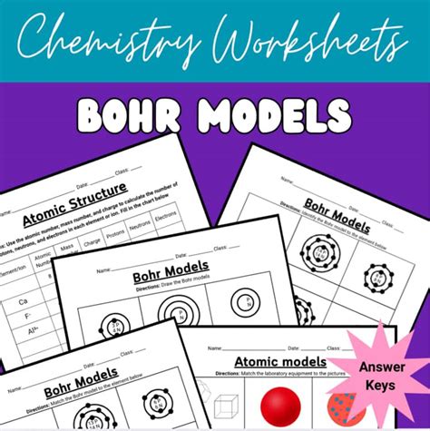Bohr Model Worksheet Bundle Drawing Bohr Models Atomic Structure