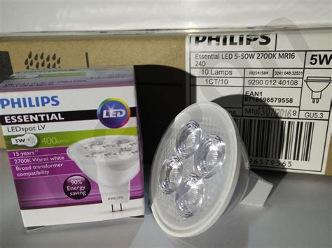 Jual Philips Essential Led 5 5 50w 2700k Mr16 24d 12v Halogen Led