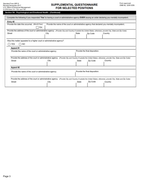 SF Form Questionnaire For National Security Positions SF Forms
