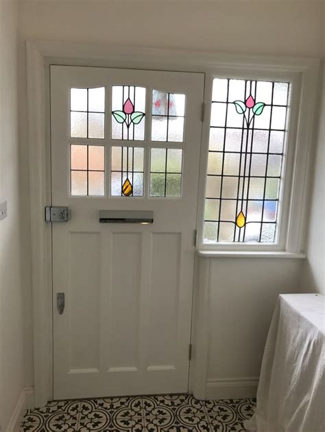 Very Nice Edwardian Front Door With Stained Glass 1930s House