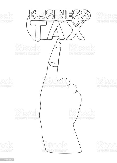 사업세 단어가 있는 하나의 연속적인 손 줄입니다 얇은 선 그림 벡터 개념입니다 윤곽 그리기 창의적인 아이디어 경제에 대한 스톡