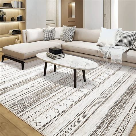 5x7 Area Rug Living Room Rugs Washable Large Soft Neutral Boho Moroccan Bohemian Farmhouse Rug