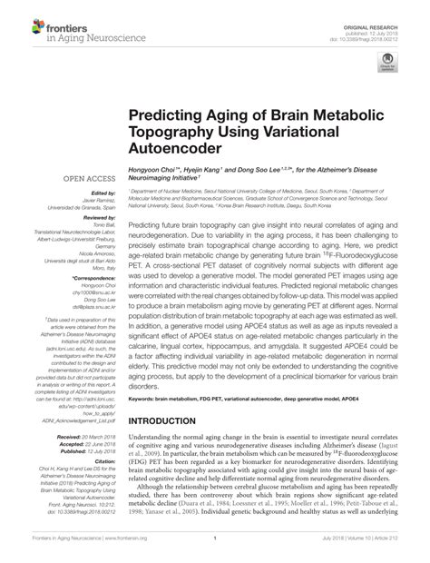 Pdf Predicting Aging Of Brain Metabolic Topography Using Variational Autoencoder