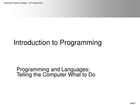 Ppt Introduction To Programming Languages A Comprehensive Overview Powerpoint Presentation