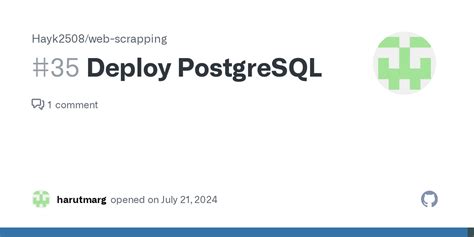 Deploy Postgresql · Issue 35 · Hayk2508web Scrapping · Github