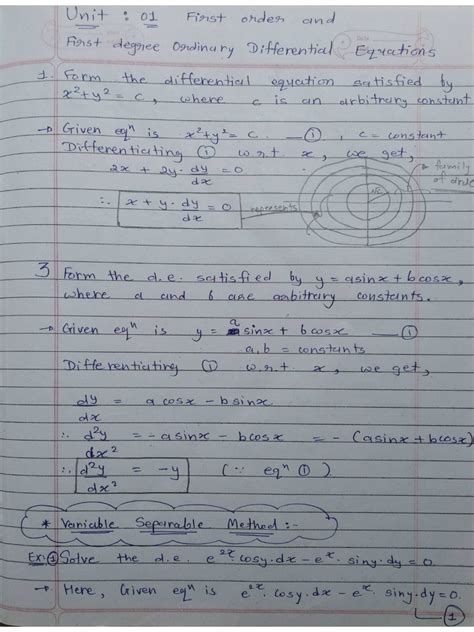 Unit 1 First Order First Degree Ordinary Differential Equations Pdf