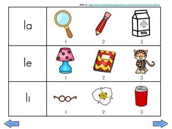 La Le Li Lo Lu Silabas Iniciales WHITE BACKGROUND By Lectura Para Ninos