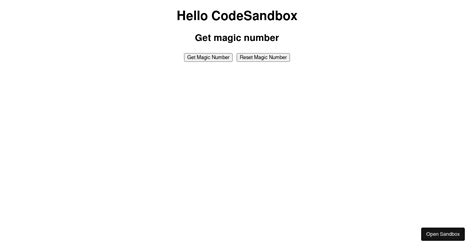 React Hook Magic Number Codesandbox
