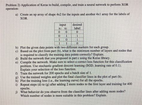 Problem 2 Application Of Keras To Build Compile