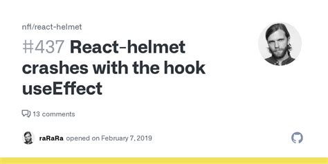 React Helmet Crashes With The Hook Useeffect · Issue 437 · Nflreact