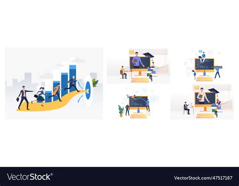 Programming Studying Set Royalty Free Vector Image