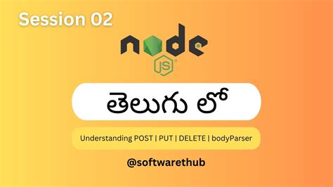 Nodejs Tutorial For Beginners In తెలుగు Understanding Post Put