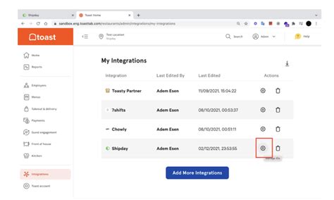 Shipday Integration With Toast