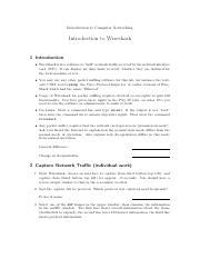 Lab Introduction To WireShark Pdf Introduction To Computer Networking Introduction To