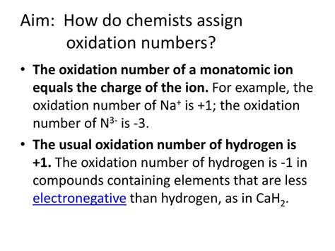 PPT Aim How Do Chemists Assign Oxidation Numbers PowerPoint Presentation ID 2670380