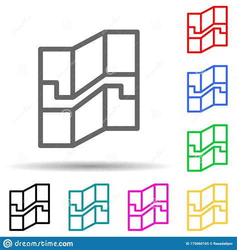Map Multi Color Style Icon Simple Thin Line Outline Of Web Icons For