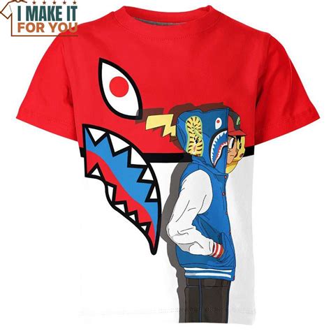 Ash Ketchum And Pikachu Pokemon X Bape Shirt Perfect Present For Pokemon Fans