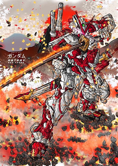 Gundam Astray Red Frame Poster By Arychie Surya Displate Astray Red Frame Framed