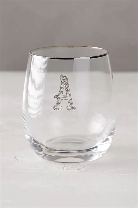 Etched Monogram Glass Anthropologie