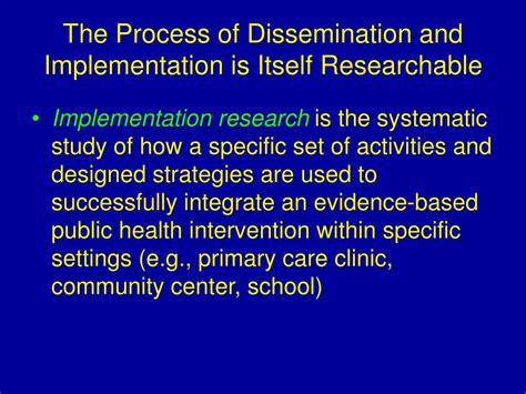 Ppt Dissemination And Implementation Powerpoint Presentation Free Download Id 3226928