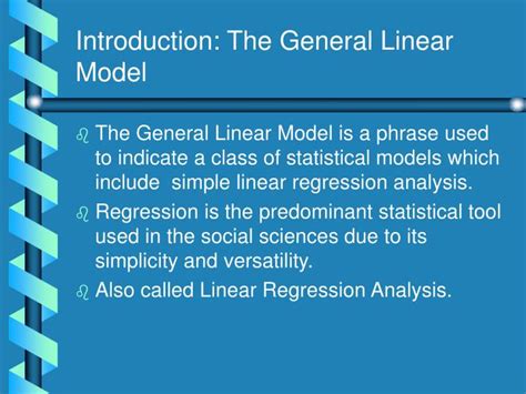 Ppt Introduction The General Linear Model Powerpoint Presentation