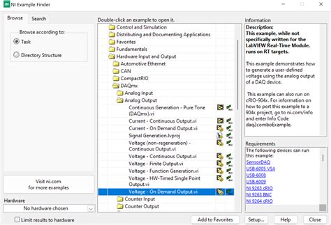 Performing Analog Output Software Timed Waveform Generation In Labview Ni