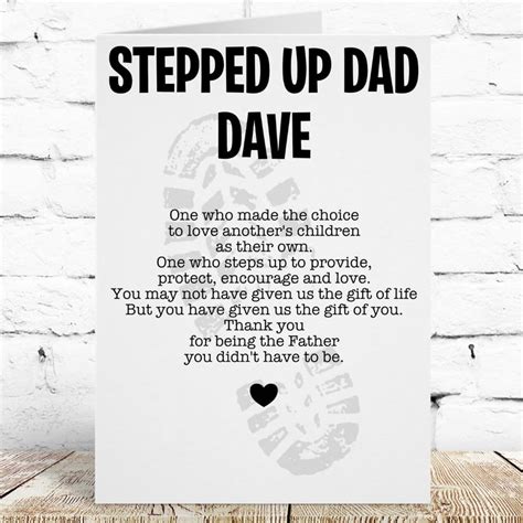 Step Dad Fathers Day Card Folksy
