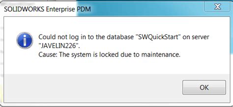 how to lock solidworks pdm vault to prevent user access